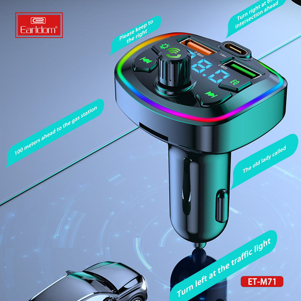 ET-M71 FM Transmitter Bluetooth Car kit – TEQ PTY LTD