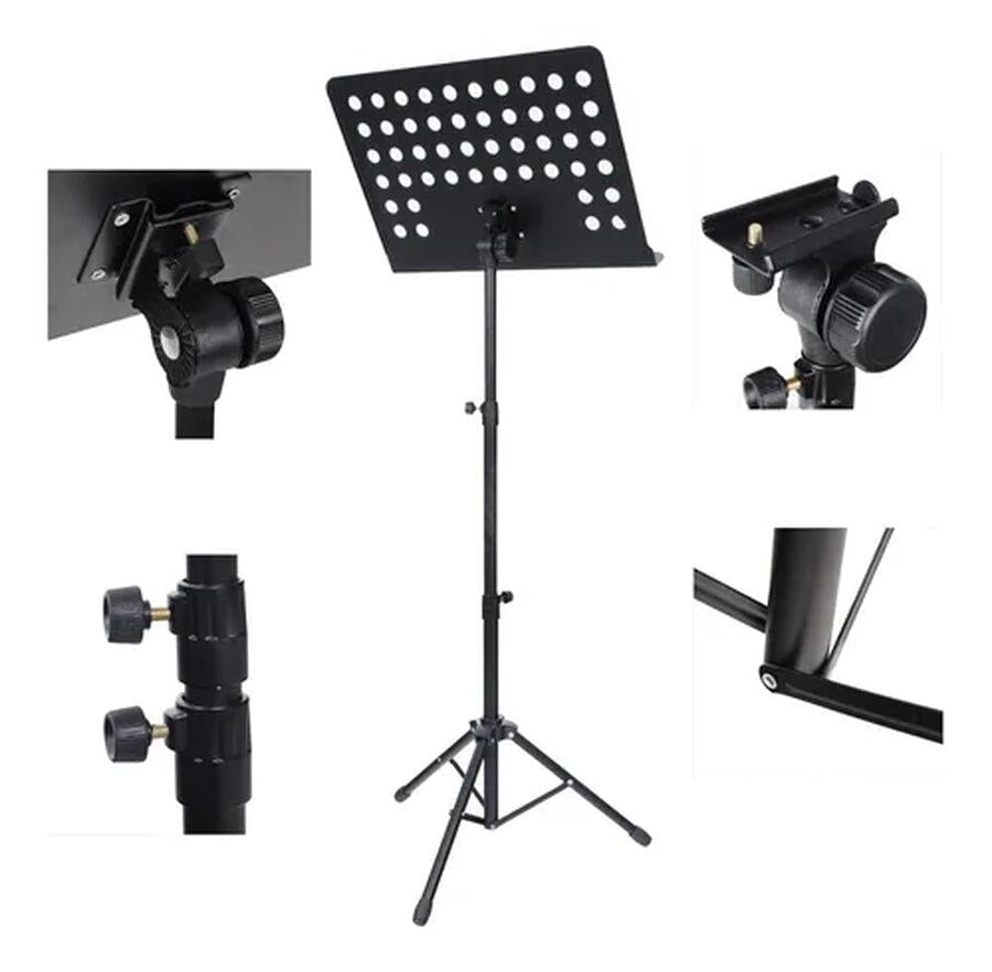 Adjustable Folding Conductor Music Stand Portable w/Sheet Clip Holder ...