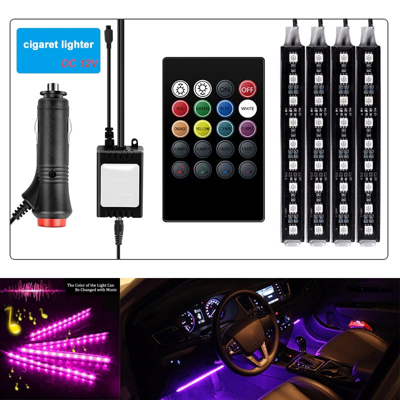 Car LED RGB Strip Light Dash Floor Foot RGB LED Strip – TEQ PTY LTD